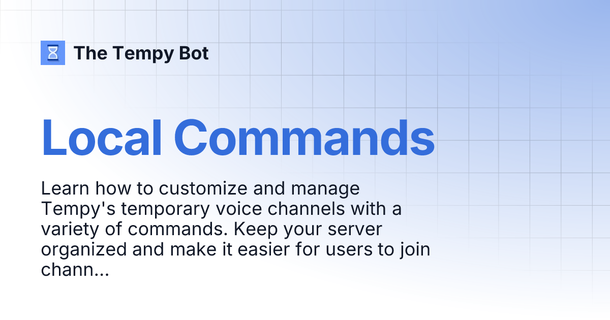 Local Commands | The Tempy Bot